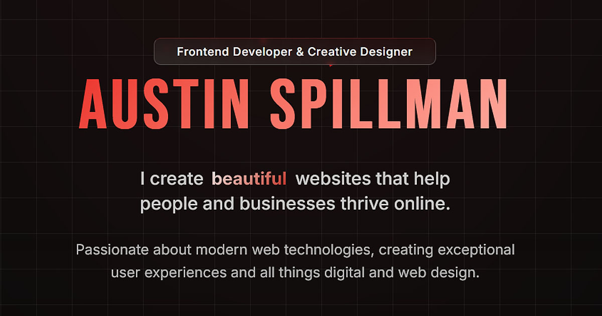 Frontend Developer & Web Designer | Austin Spillman Portfolio